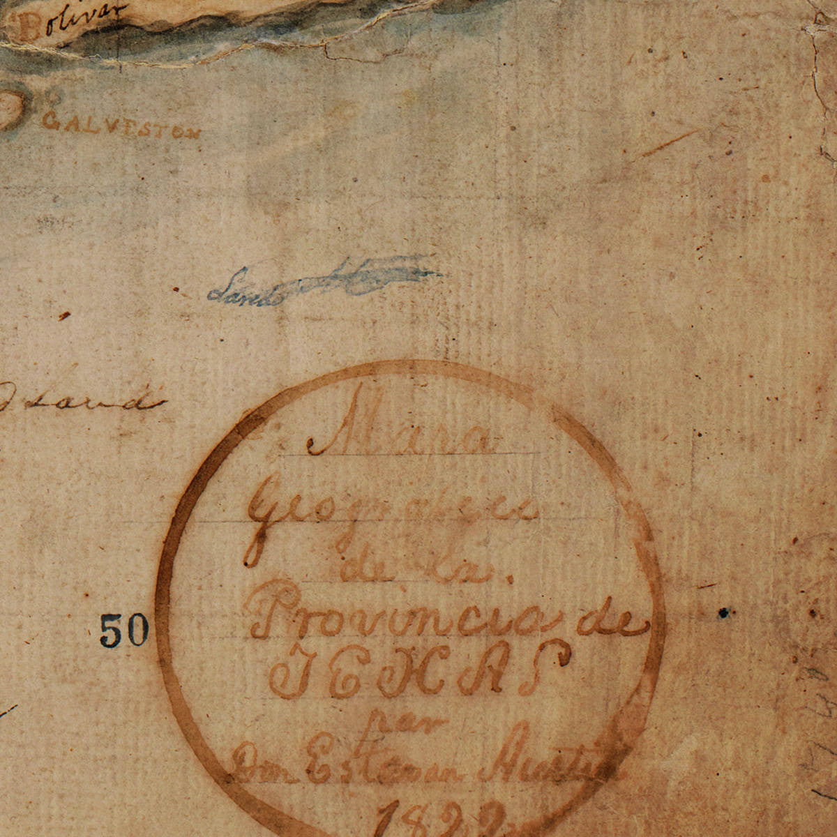 Texas, 1822, Stephen F. Austin, Mapa Geografico, Manuscript Map ...