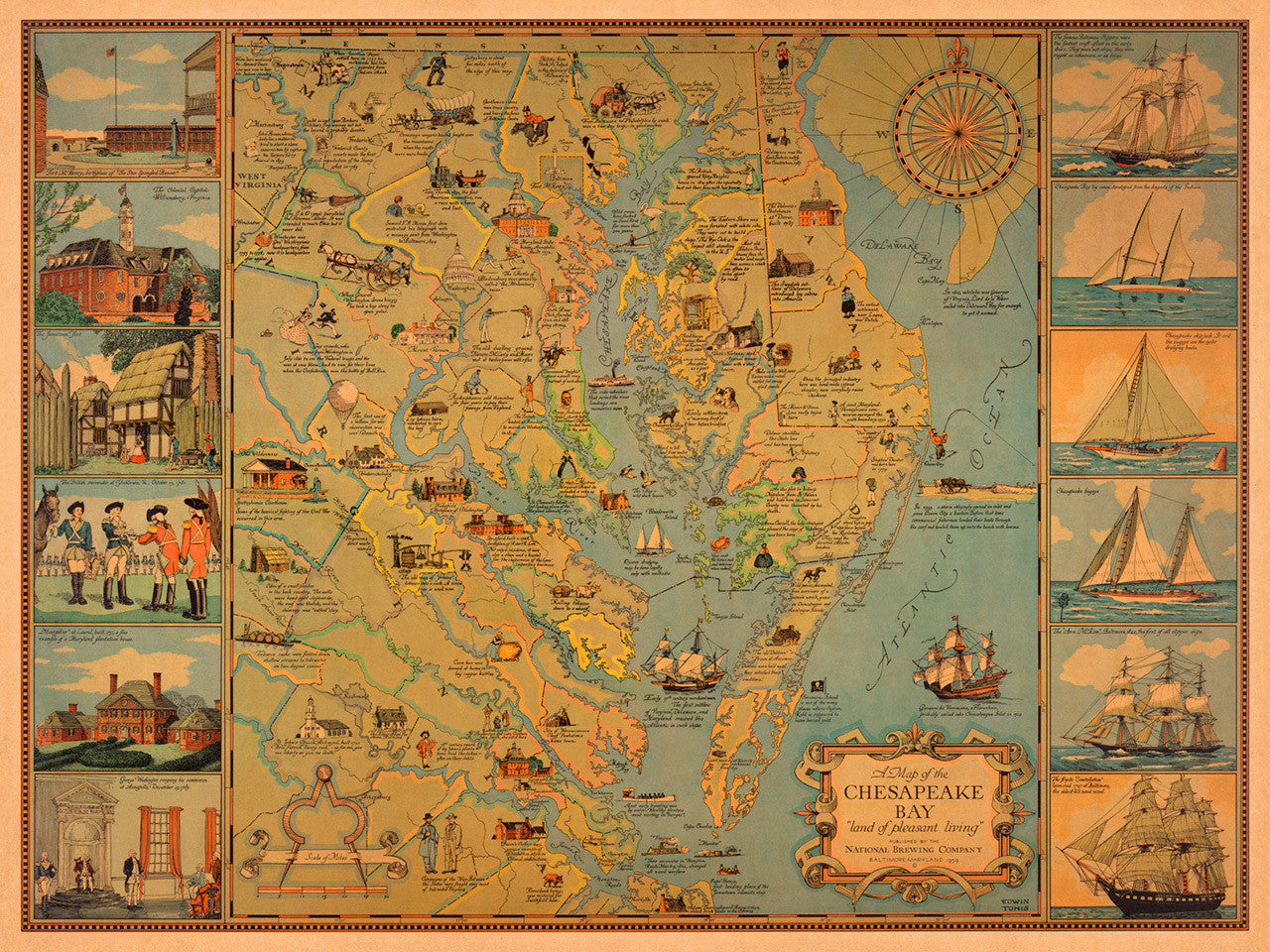 Chesapeake Bay, Pictorial Historical Map | Battlemaps.us