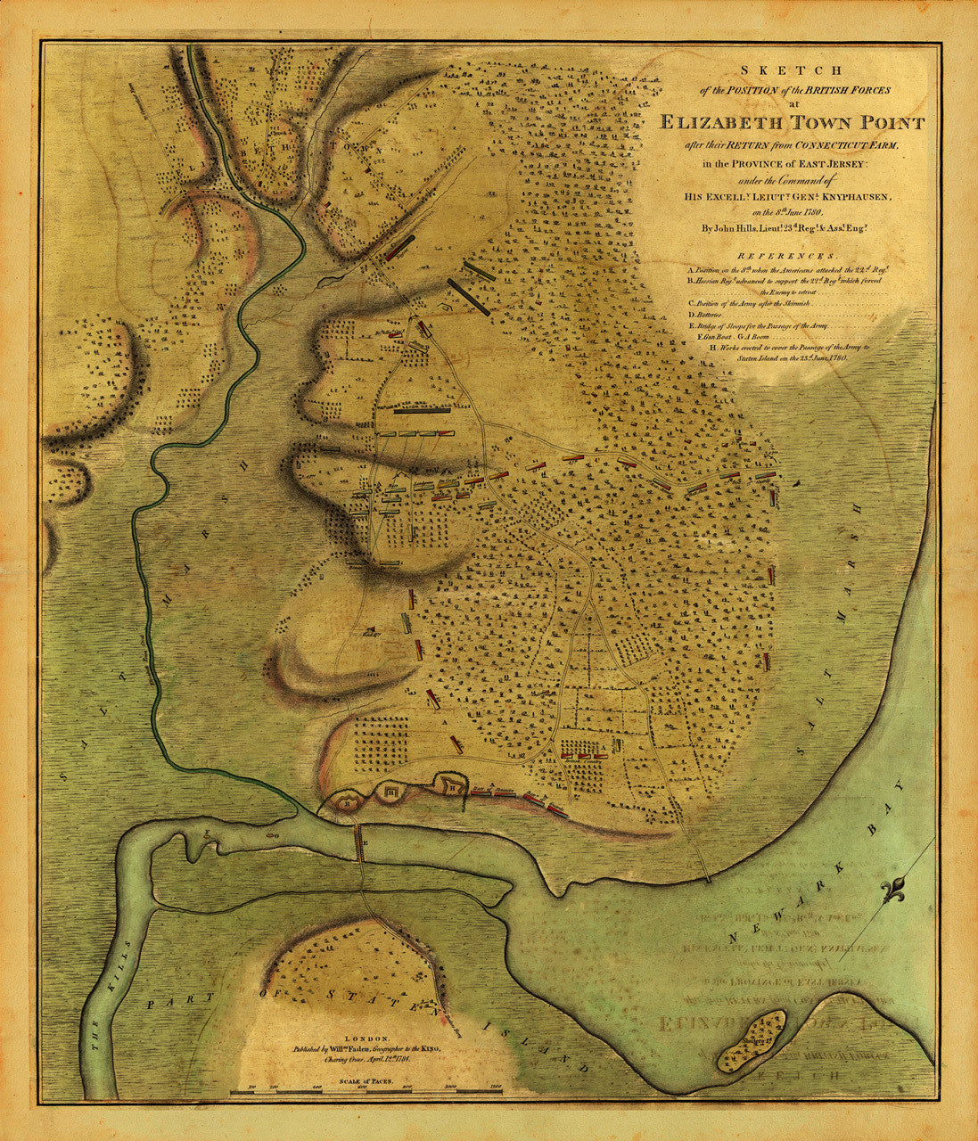 Elizabeth, New Jersey, 1780, Revolutionary War Map | Battlemaps.us