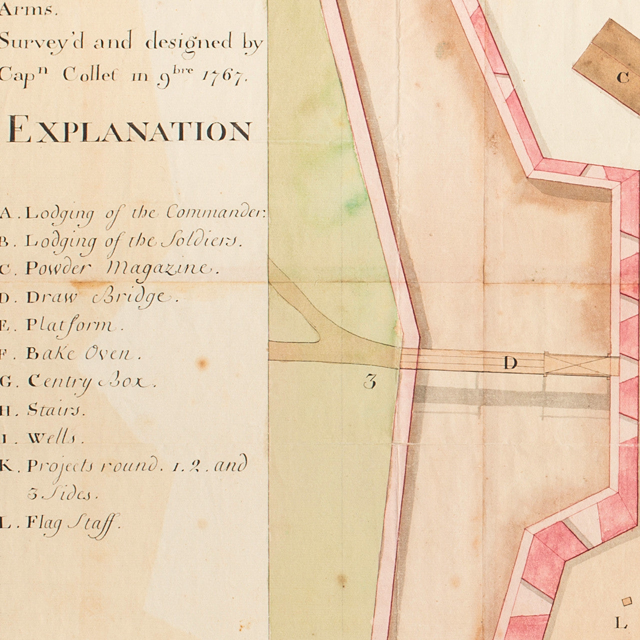 Plan of Fort Johnston, NC, John Collet | Battlemaps.us