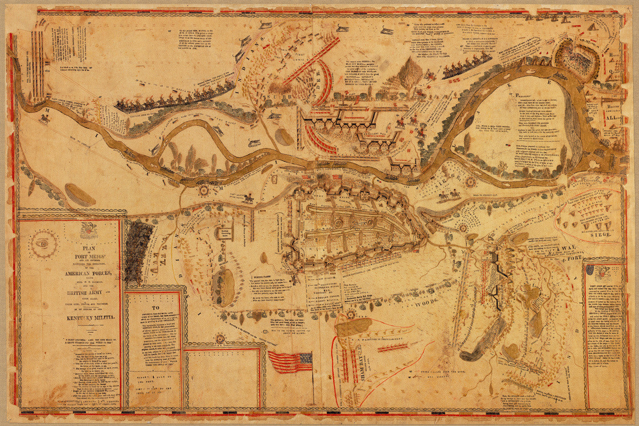 Fort Meigs, Siege & Battle, 1813 Map, War of 1812 | Battlemaps.us