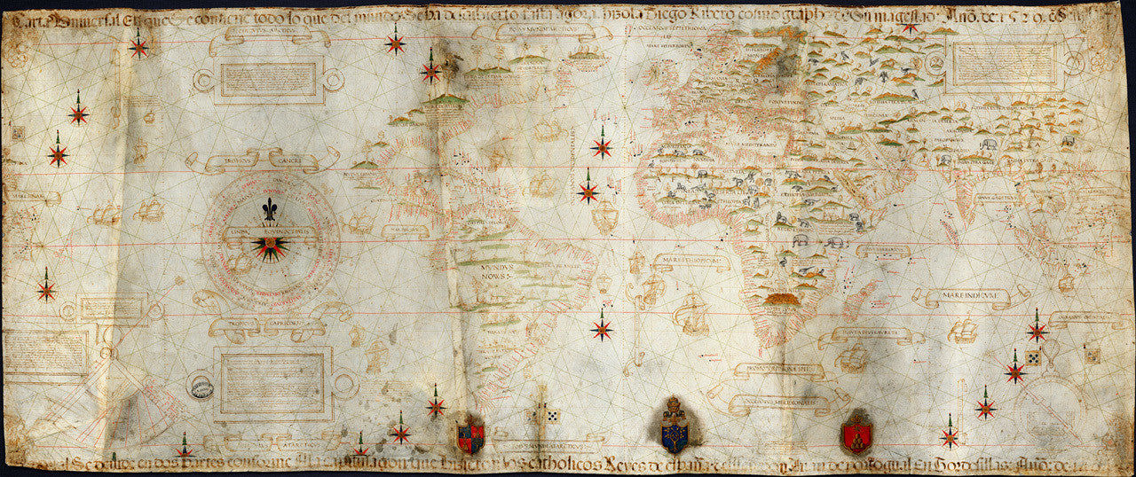 1529 Ribeiro Planisphere, Carta Universal, Padron Real, Propaganda Map ...