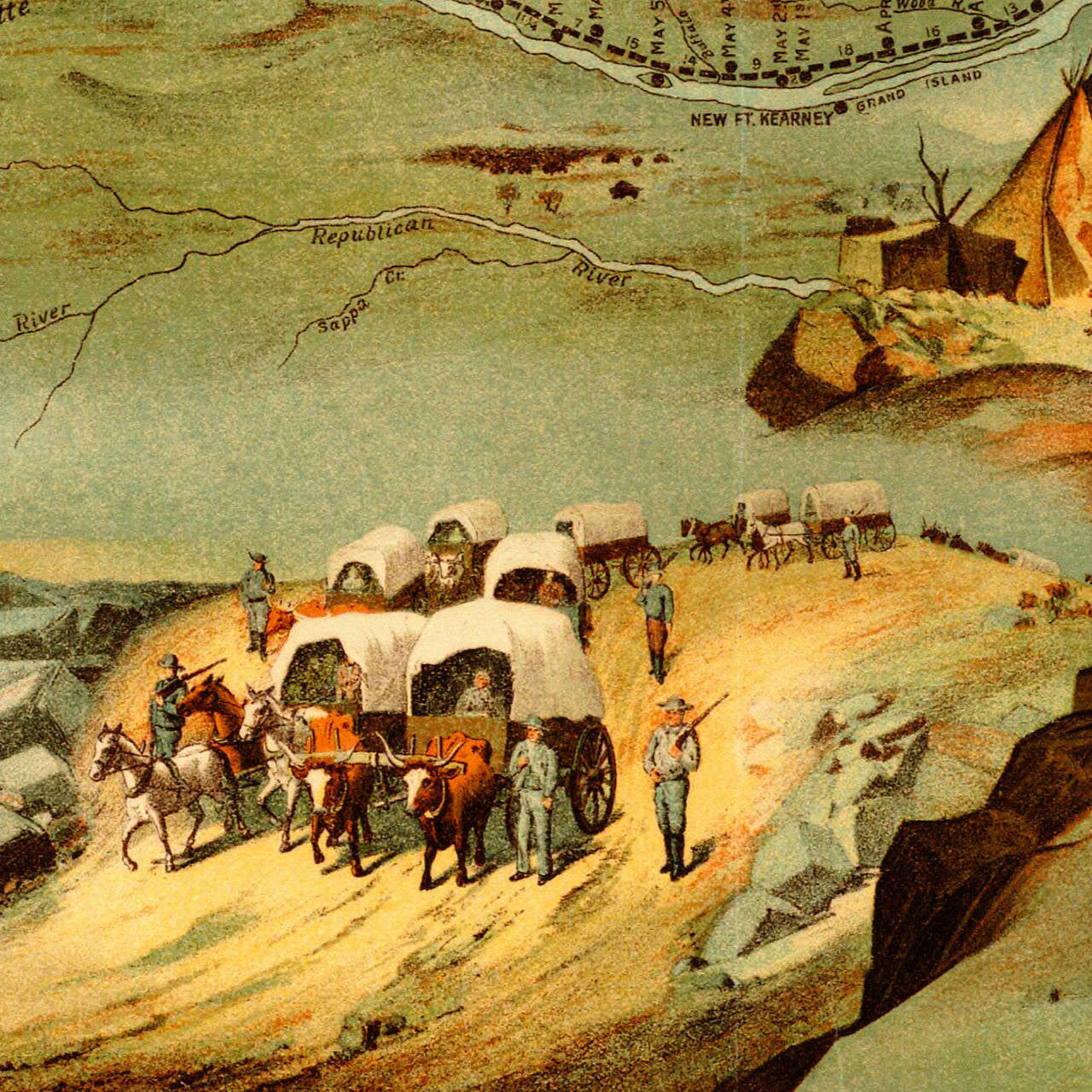 Route of the Mormon Pioneers, 1846-1847, Nauvoo to Utah | Battlemaps.us