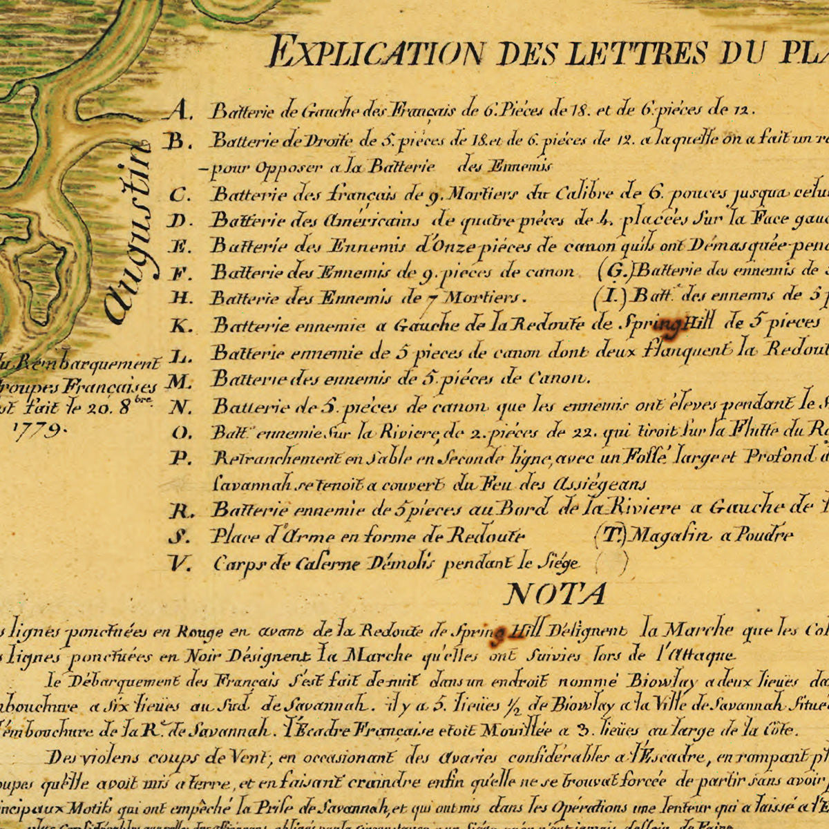 Savannah, 1779, Siege of Savannah, Georgia, Revolutionary War Map ...
