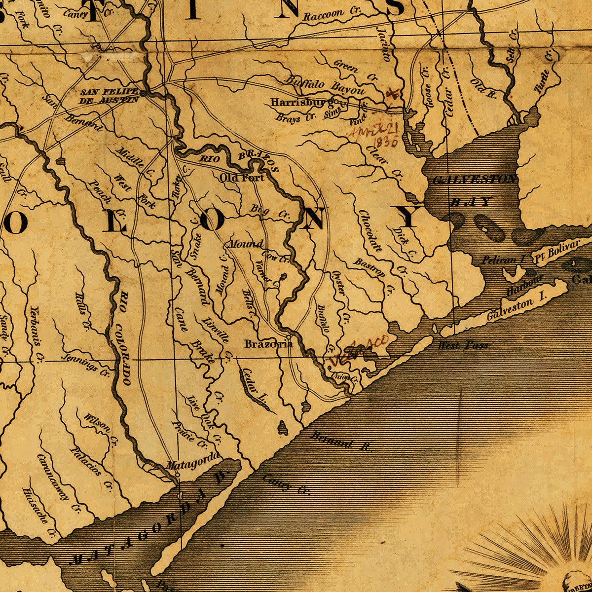 Texas, 1830, Stephen F. Austin’s First Printed Map | Battlemaps.us