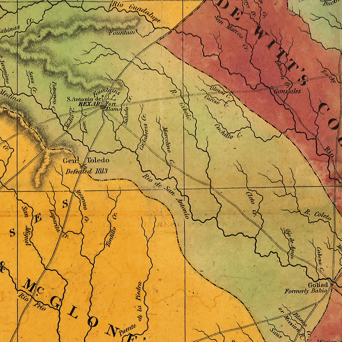 Texas, 1837, Austin & Tanner Map | Battlemaps.us