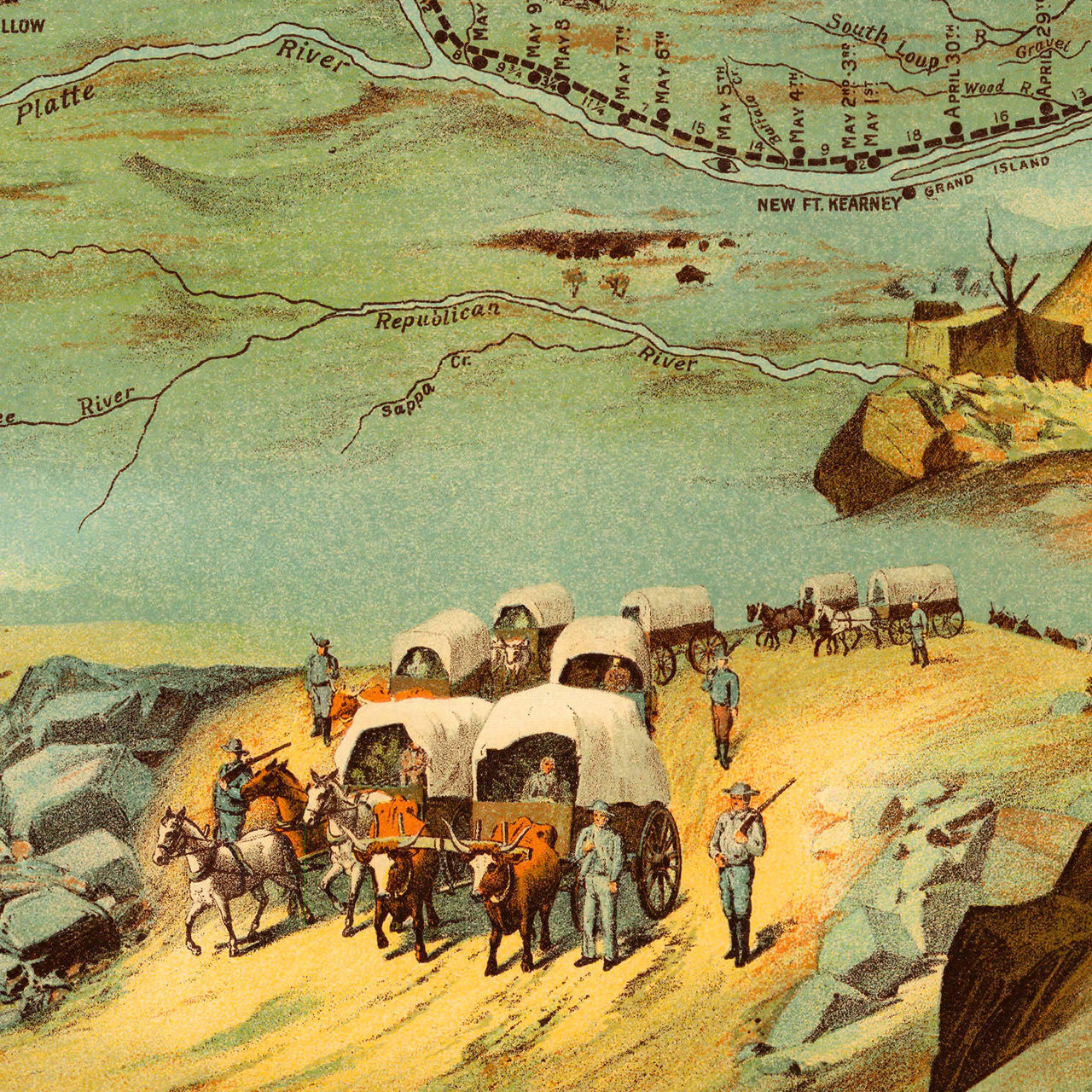 Route of the Mormon Pioneers, 1846-1847, Nauvoo to Utah (II ...