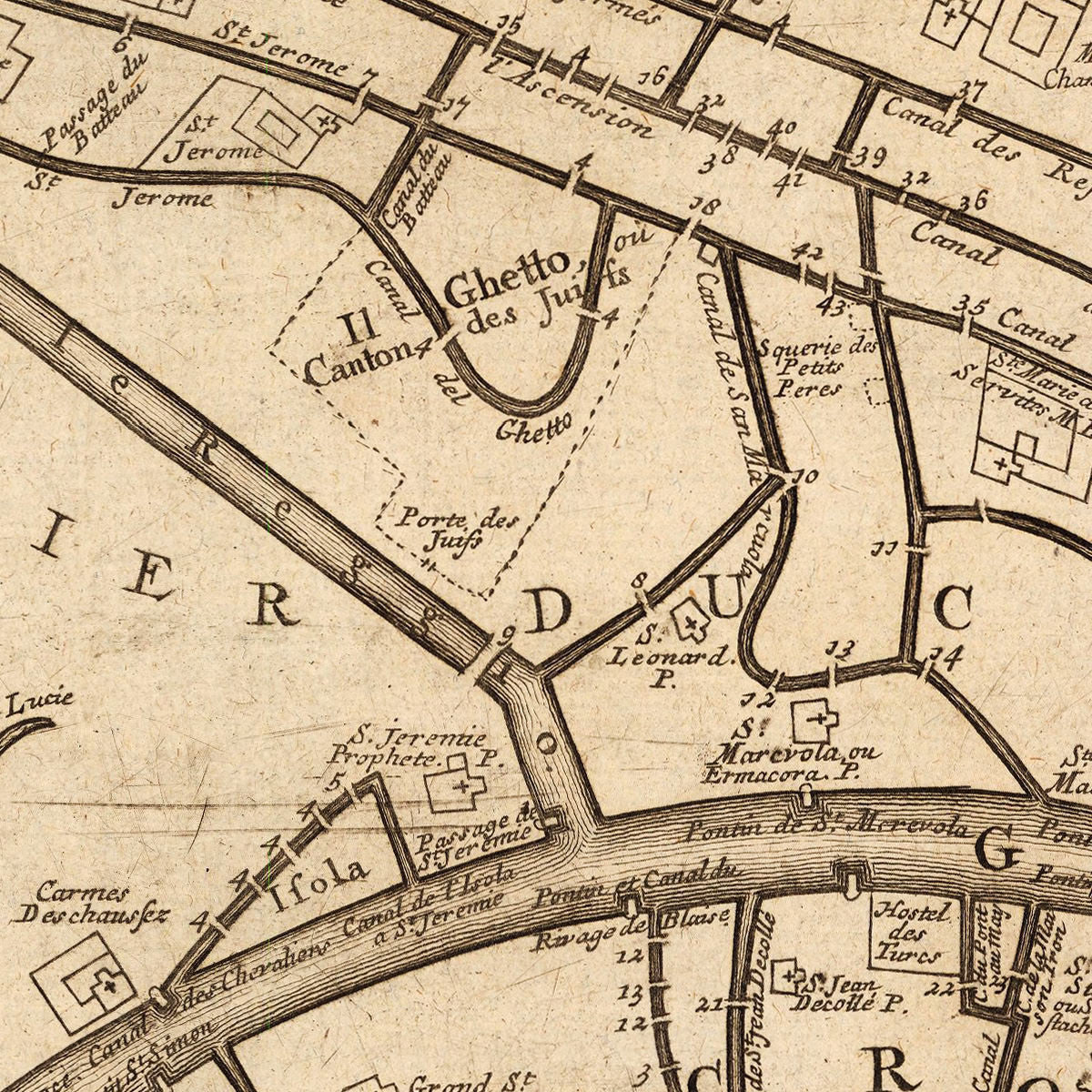 Venice, 1695, Venezia, Venise, City Plan, de Fer | Battlemaps.us